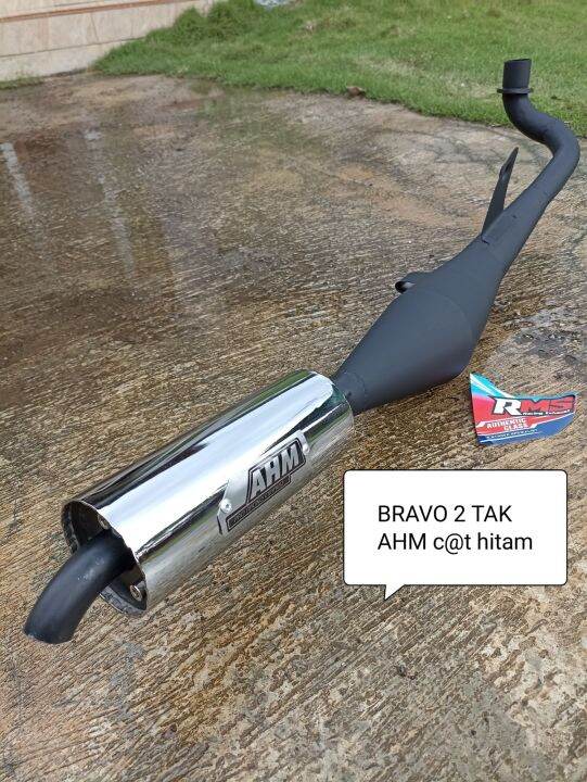 knalpot motor 2 tak Bravo model AHM cat hitam | Lazada Indonesia
