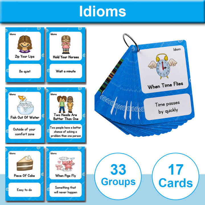 Famous Proverb Inspirational Quotes Idioms Educational Flashcards Set ...