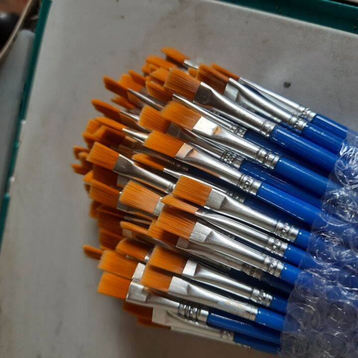 kuas lukis Flat brush murah gepeng panjang 17cm anak belajar melukis ...