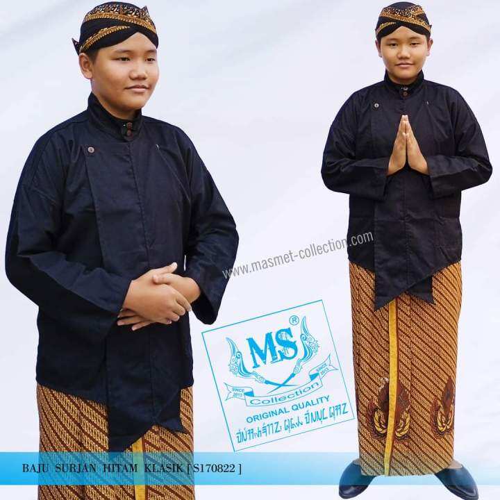 Baju Surjan Adat Jawa Hitam klasik | Lazada Indonesia