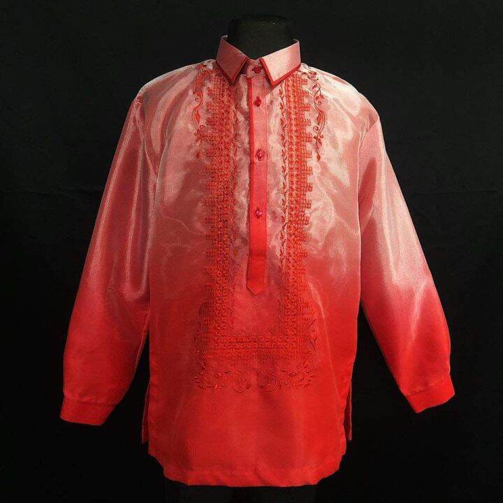 MONOCHROMATIC RED BARONG FOR MEN | Lazada PH