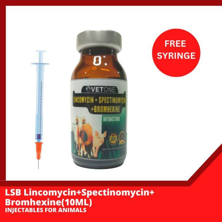 LSB Lyncomycin + Spectinomycin + Bromhexine Injectables (10ml) For ...