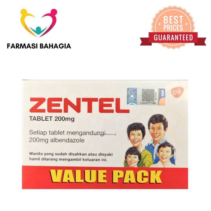 Zentel Tablets 200mg 4 Tabs (Value Pack) | Lazada