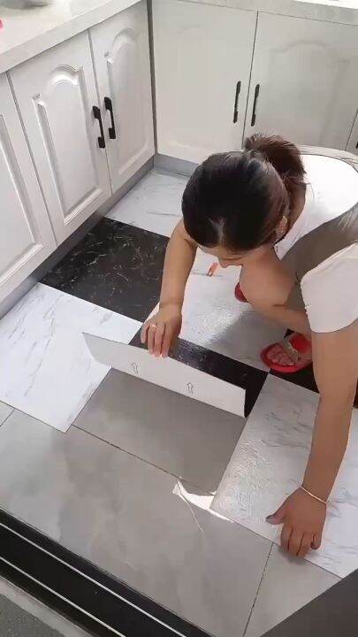 Peel and Stick Floor Tile White Marble Waterproof Bathroom Stick on ...