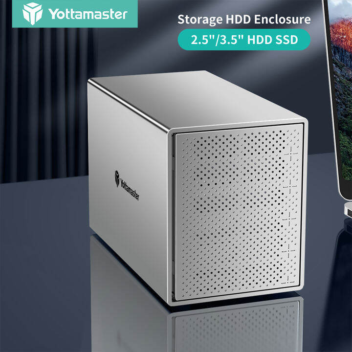 Yottamaster 5เบย์เรด USB3.1 Gen1ประเภท C กล่อง HDD สำหรับ2.5 & 3.5นิ้วฮาร์ดไดรฟ์จู่โจม0/1/3/5/10 ...