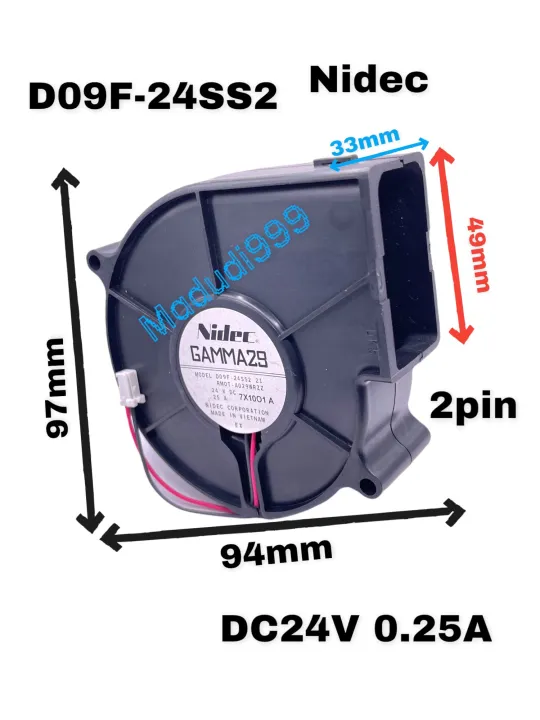 พัดลม DC24V 0.25A 97X94X33mm Nidec D09F-24SS2 | Lazada.co.th