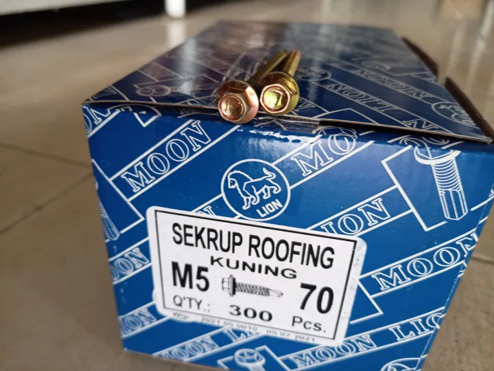 Baut skrup sekrup roofing 7 cm moon lion m5 x70mm/-50pcs | Lazada Indonesia