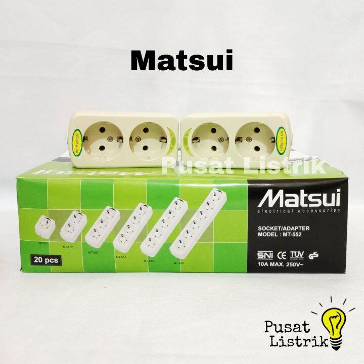 Stop Kontak 2 Lubang Matsui Tanpa Kabel Colokan 2 Lubang Kuningan | Lazada Indonesia
