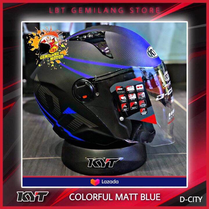 KYT Helmets D-CITY [COLORFUL BLUE] | Lazada