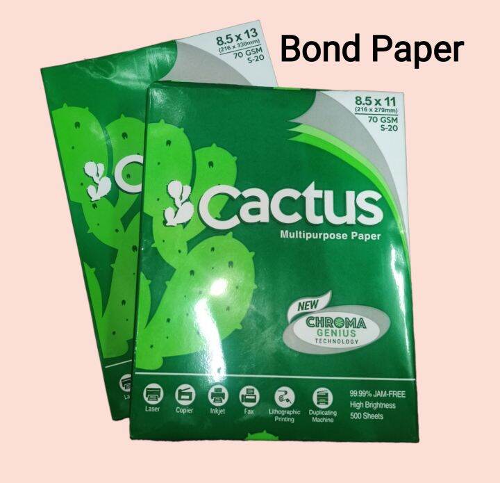 Cactus Bond Paper Long/Short 50sheet/100sheet | Lazada PH