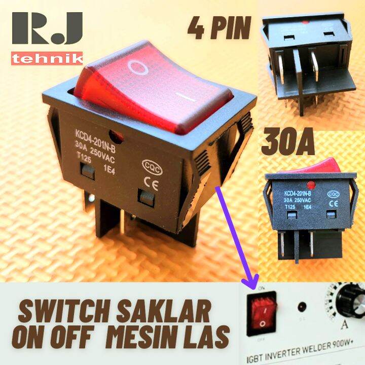 Power Switch Saklar On Off Mesin Las Welding Machine Spare Part 4 Pin ...