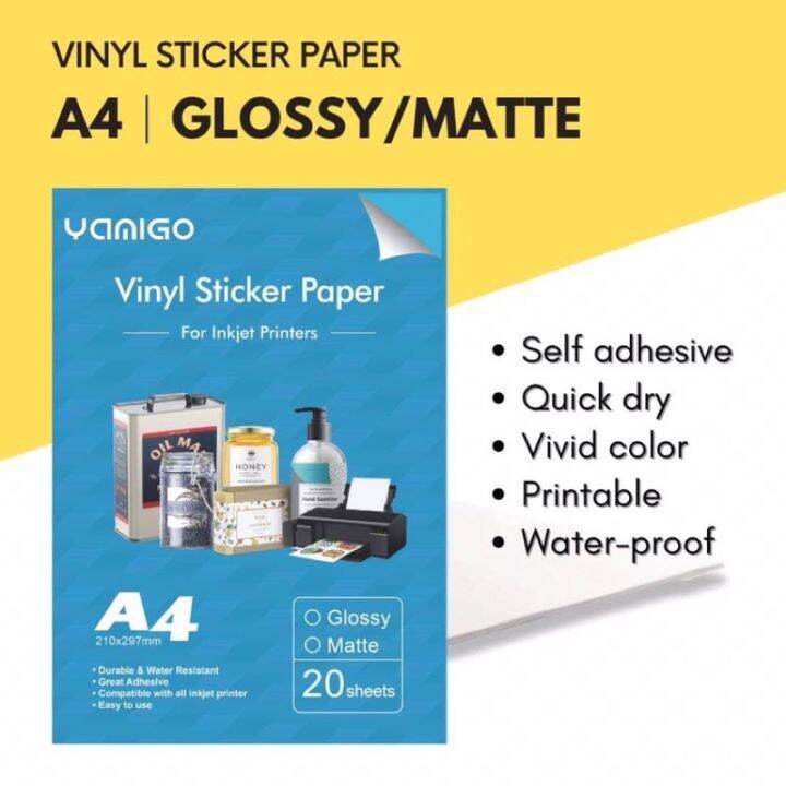 Printable inkjet Vinyl Sticker Paper A4 glossy matte waterproof | Lazada PH
