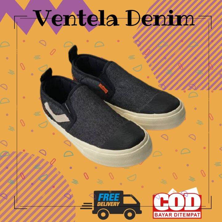 Sepatu Ventela Armor Denim Black Original Made In Indonesia | Lazada ...