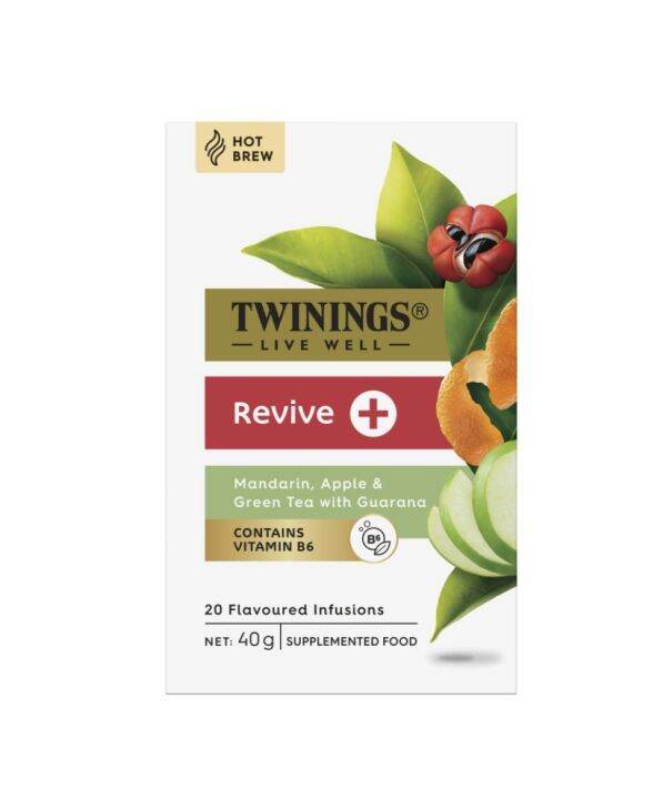 Twinings Live Well Revive + Tea Bags, Mandarin, Apple & Green tea with ...