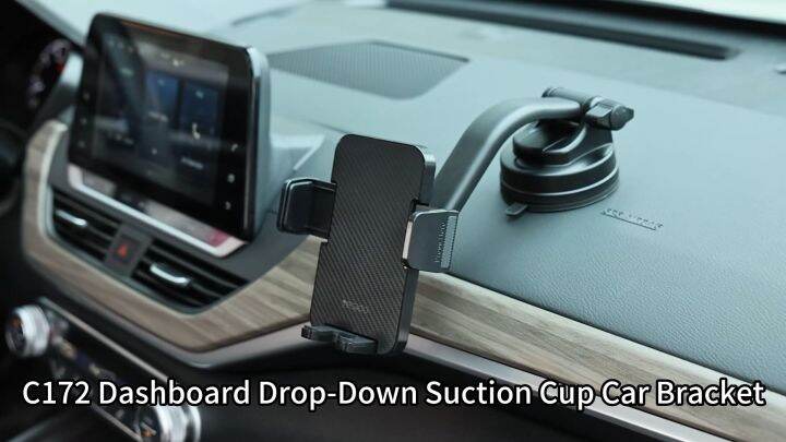 YESIDO C172 Drop-Down Dashboard Windshield Mobile Phone Holder Streamlined Non-View-Blocking ...