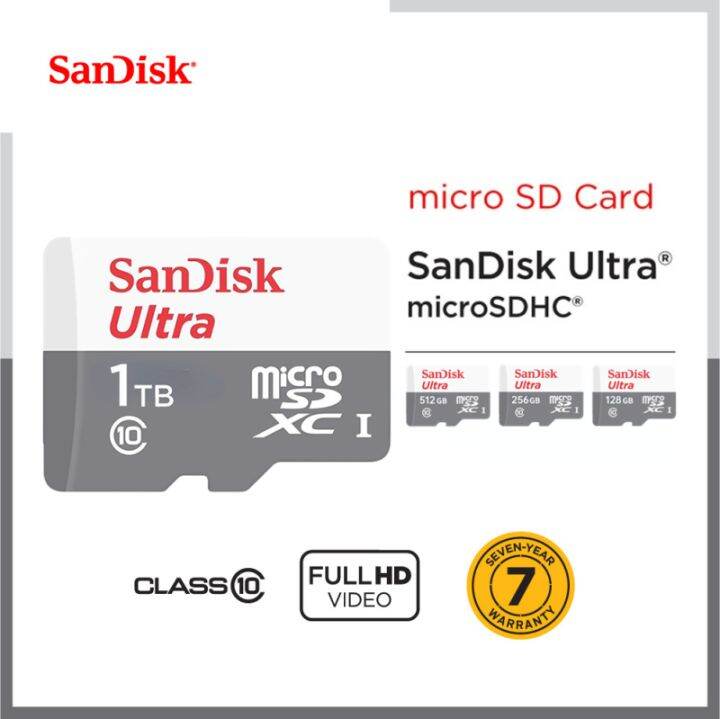 SanDisk 128GB 256GB 512GB 1TB Ultra Micro SDXC Class 10 UHS-I Memory ...