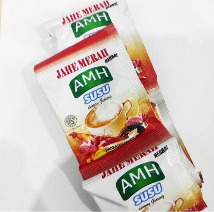 JAHE AMH Jahe Merah AMH Mix Krimer Susu Kemasan 10 Sachet Rencengan AMH ...