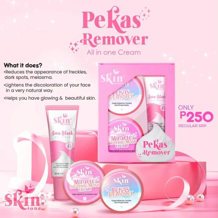 Skintone Pekas Remover Trio Set made in Thailand all in one cream ...