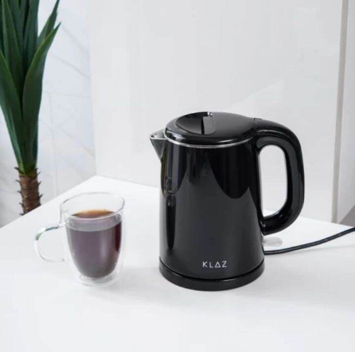 KLAZ 1.0 liter teko listrik Double wall (Black) | Lazada Indonesia