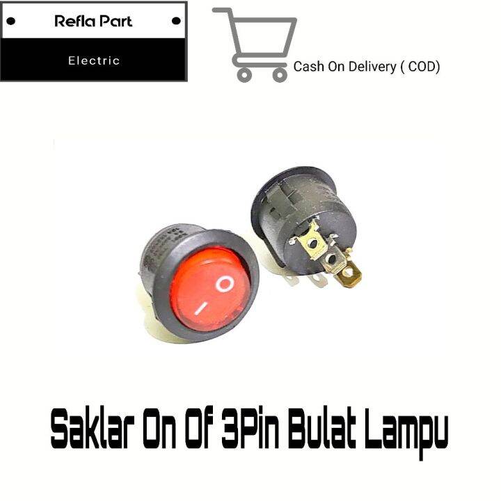 Saklar switch on off 3 pin bulat / body bulat | Lazada Indonesia
