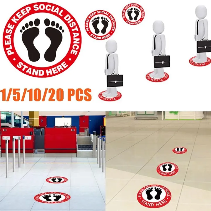 Please Keep Social Distance Sticker Waterproof Floor Sign Self Stick ...