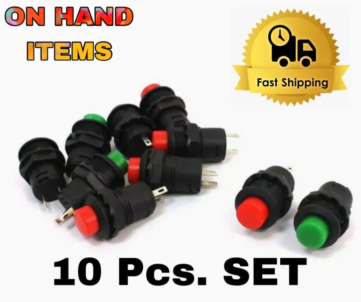 10 x With Momentary Round Head Panel Mount SPST 2 Pin Push Button ...