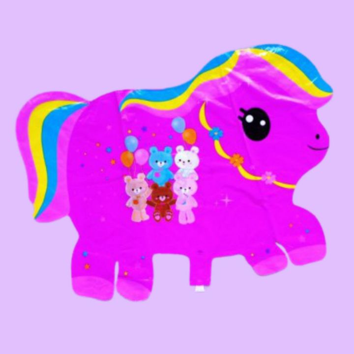 1pack KUDA PONI PELANGI PINK (BALON GAS/FOIL/TERBANG/KARAKTER ...