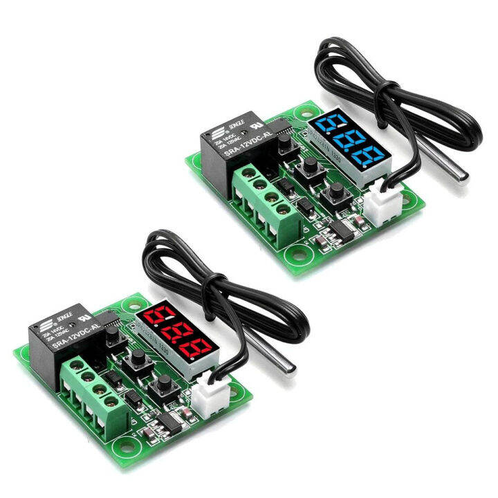 W1209 Blue/Red light DC 12V heat cool temp thermostat temperature control switch temperature ...