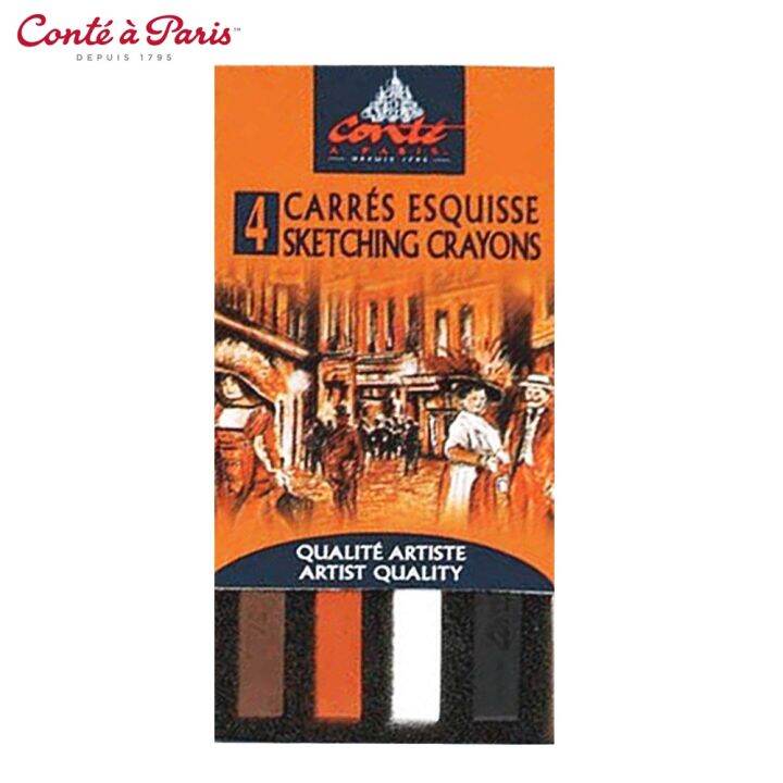 Conte A Paris(คอนเต้ อะ ปารี) ดินสอสชุดสีเครยองสเก็ตซ์ 4 สี | Lazada.co.th