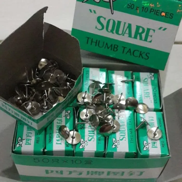 1BOX PAKU PAYUNG TUMBTACKS SQUARE ISI 10 PACK/PAKU PINES STAINLESS/PAKU ...