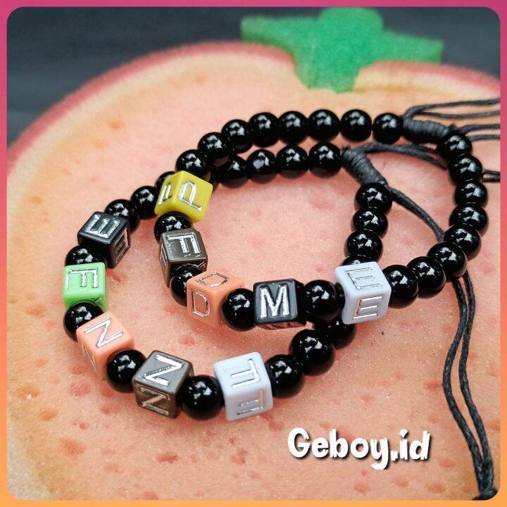 Gelang Kombinasi Huruf Alfabet penuh warna | Lazada Indonesia