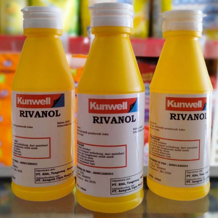 KUNWELL RIVANOL 100 ML CAIRAN PEMBERSIH LUKA AKIBAT INFEKSI BAKTERI ...