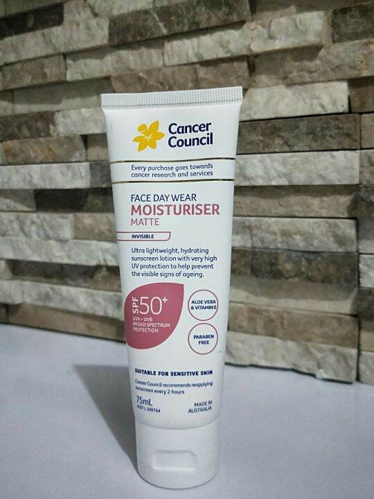 Cancer Council Face Day Wear Moisturiser Matte Invisible SPF50+ 75mL ...
