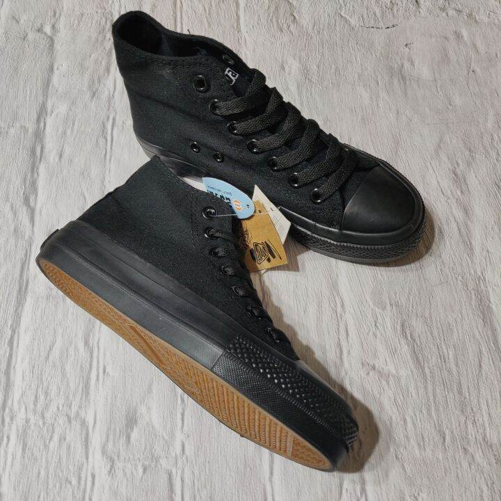 Advan Apolo All Black Ladies Chunky Platform Heel High Cut Hi Top Women ...