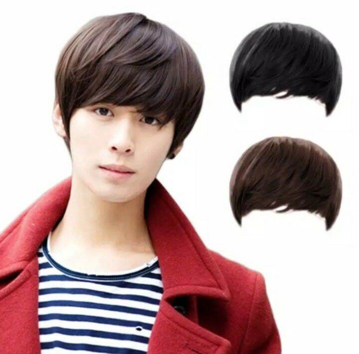 Wig Rambut Palsu Pria Lurus Pendek Korean Style Hair Wig | Lazada Indonesia