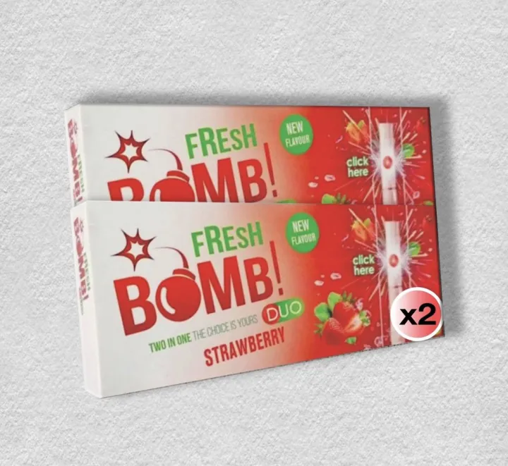 Fresh Bomb 200 DUO (100*2กล่อง) กลิ่นสตอเบอรี่สีแดง ขนาด 20 mm ...