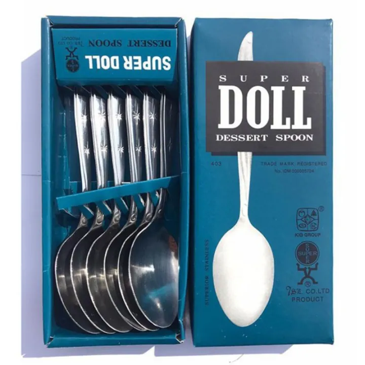 6pcs sendok makan super doll stainless tebal / garpu makan tebal ...