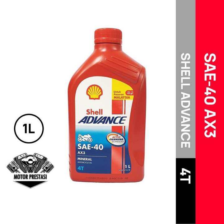 100% ORIGINAL SHELL AX3 SAE-40 MINERAL MINYAK HITAM MOTOR OIL 1L SHELL ...