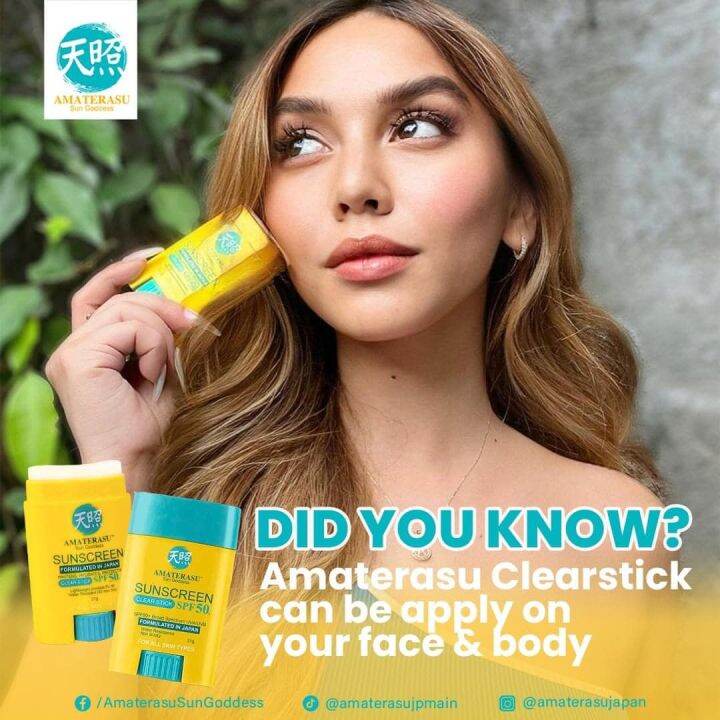 Amaterasu Sunblock Suncreen Clear Stick Formulated in Japan Water ...