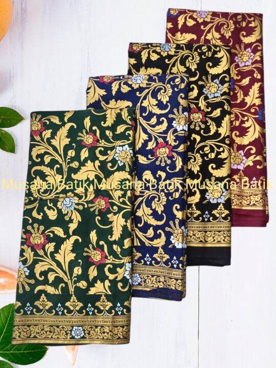 kain batik Prada gold motif bunga Prada bakung Kamen batik Prada Bali ...