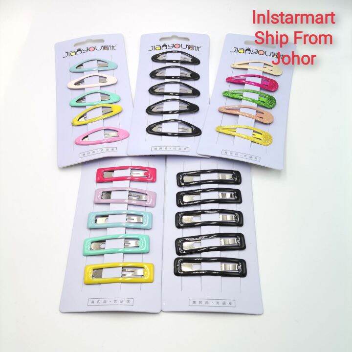 lnlstarmart Beauty Simple Side Hair Clip Black n Colour Simple Hairpin ...