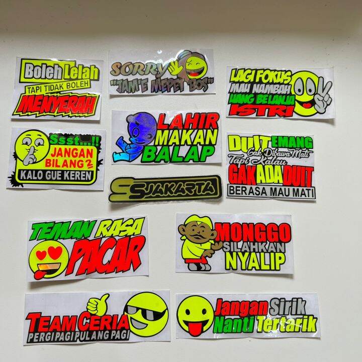 STIKER STICKER KATA KATA LUCU STABILO CUTTING | Lazada Indonesia