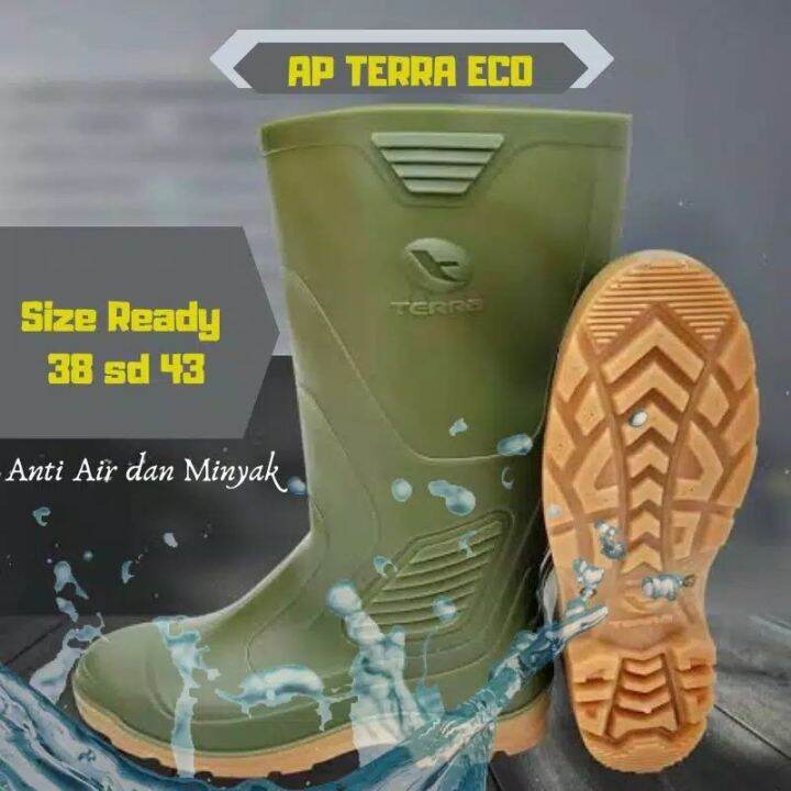 Sepatu Boot AP Boots Terra Eco 3 Hijau Tinggi Tapak Karet Anti Slip Air ...