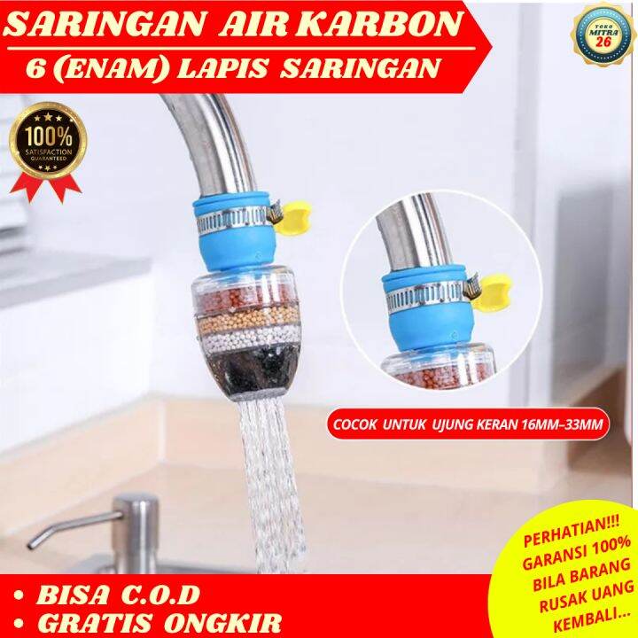 Saringan Kran Air Karbon Filter 6 Lapis / Saringan Air Kran / Water ...