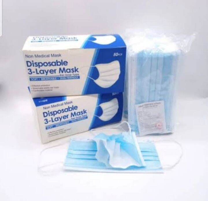 masker 3 ply disposable isi 50 pcs | Lazada Indonesia