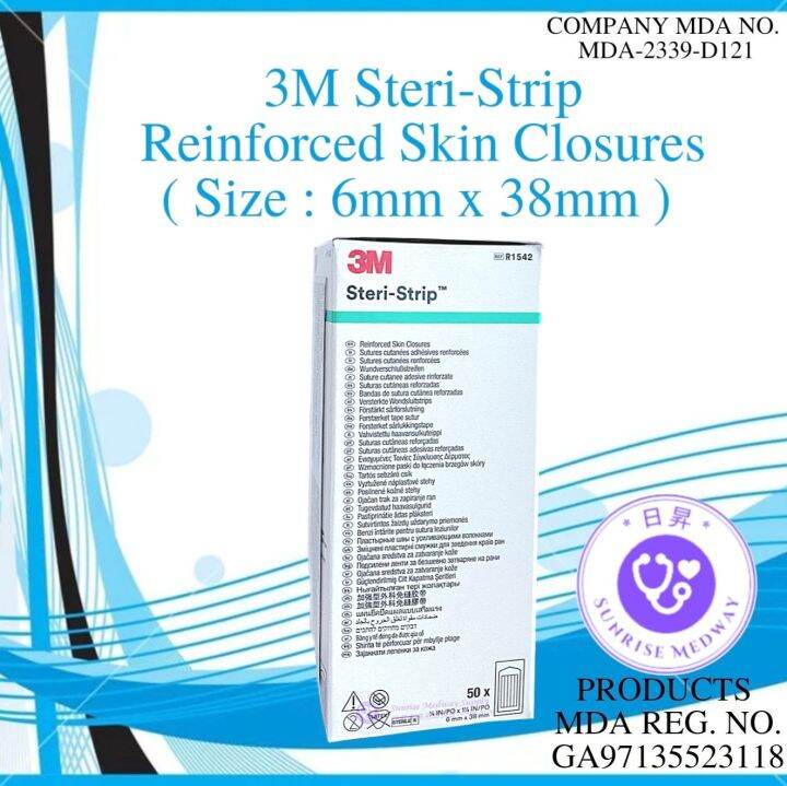 3M Steri Strip Reinforced Skin Closures, 6mm x 38mm, 50 env/box | Lazada