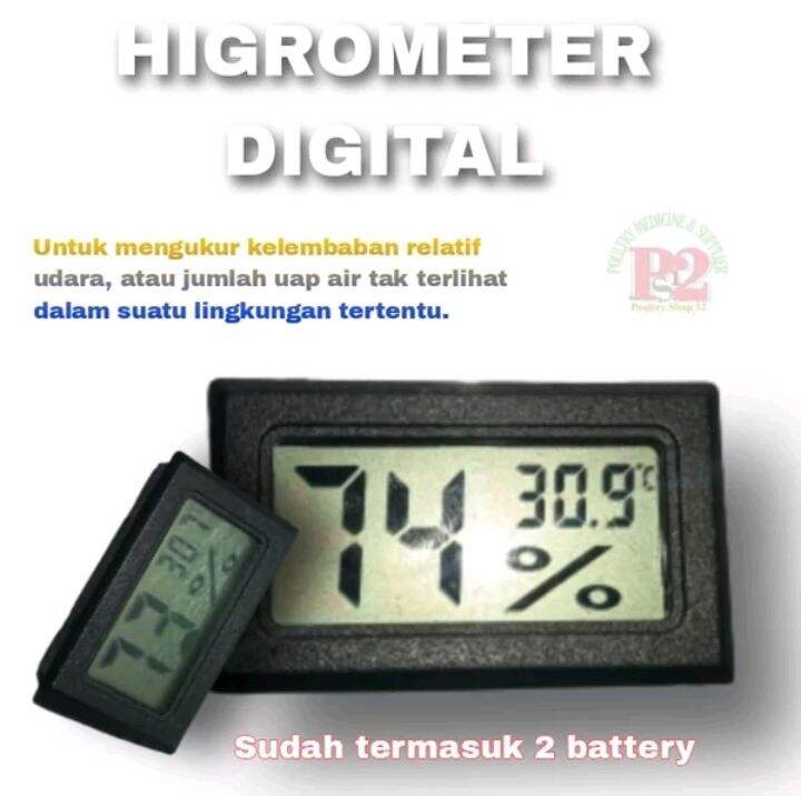 Higrometer pengukur suhu dan kelembaban ruangan akurasi tinggi bisa ...