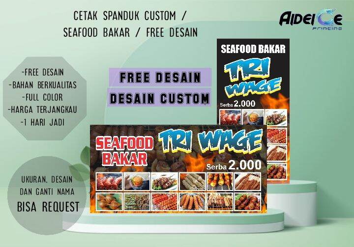 spanduk ukuran custom / free desain / satu hari jadi | Lazada Indonesia
