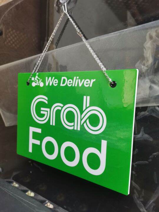 GRAB FOOD GRAB MART DOOR BANNER 7.8X5.5" | Lazada PH