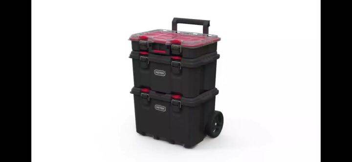 USA Keter Stack & Roll Stack N Roll Multi Layer Tool box with Wheel ...